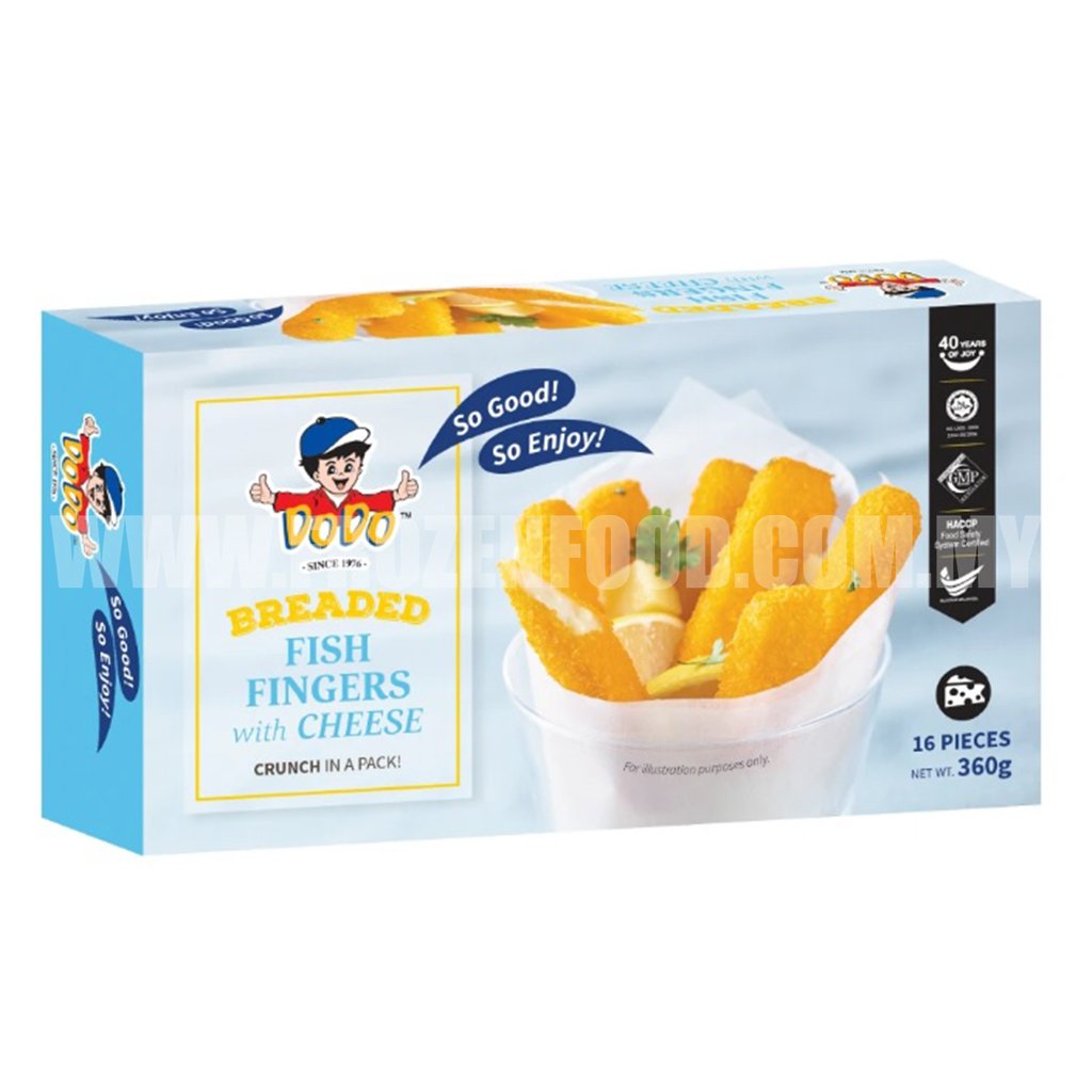 DODO BREADED FISH FINGER W.CHEESE (16) (360G) - Frozen Food Delivery ...